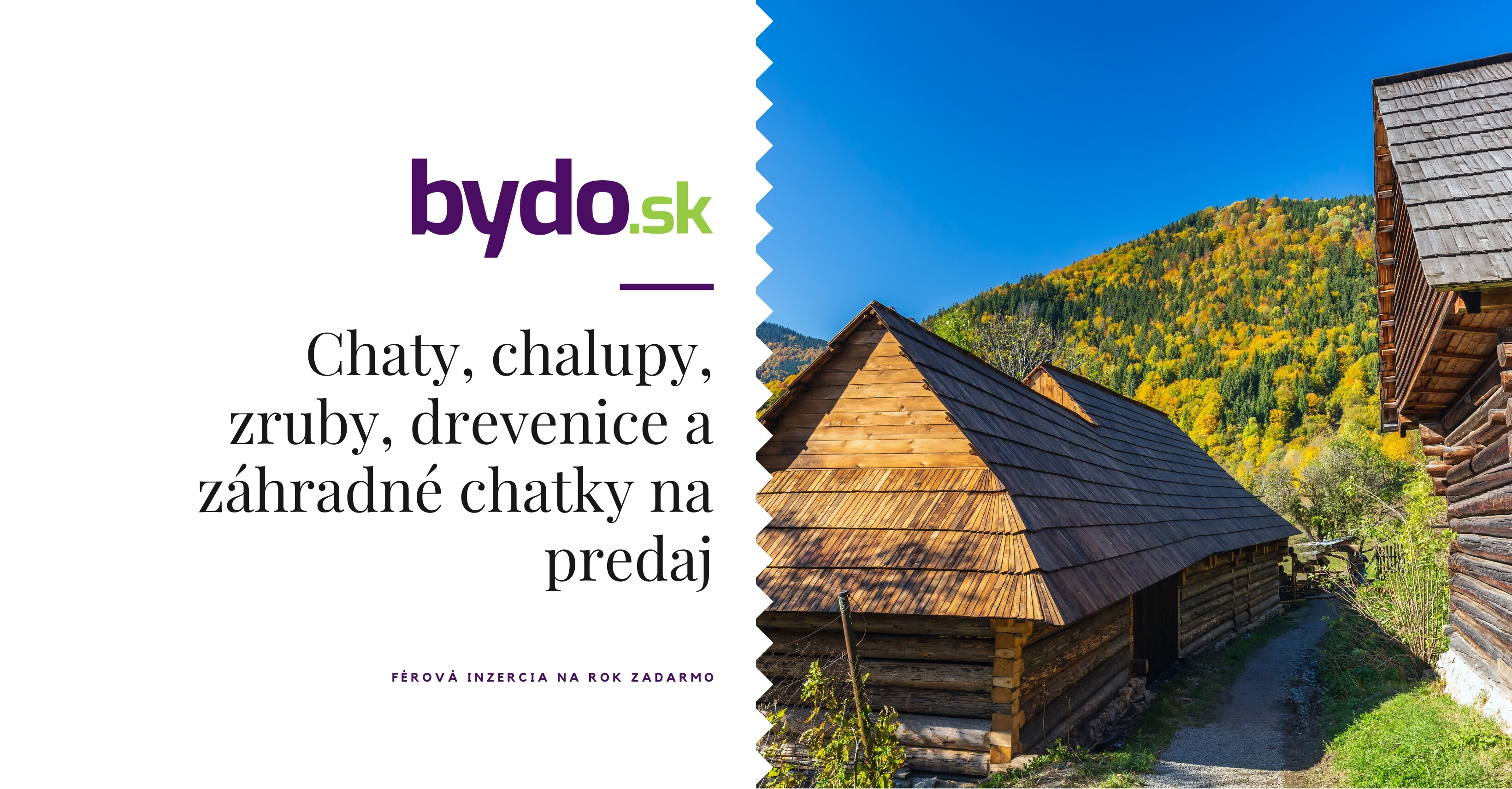 Chaty, chalupy, zruby, drevenice a záhradné chatky na predaj | Bydo.sk